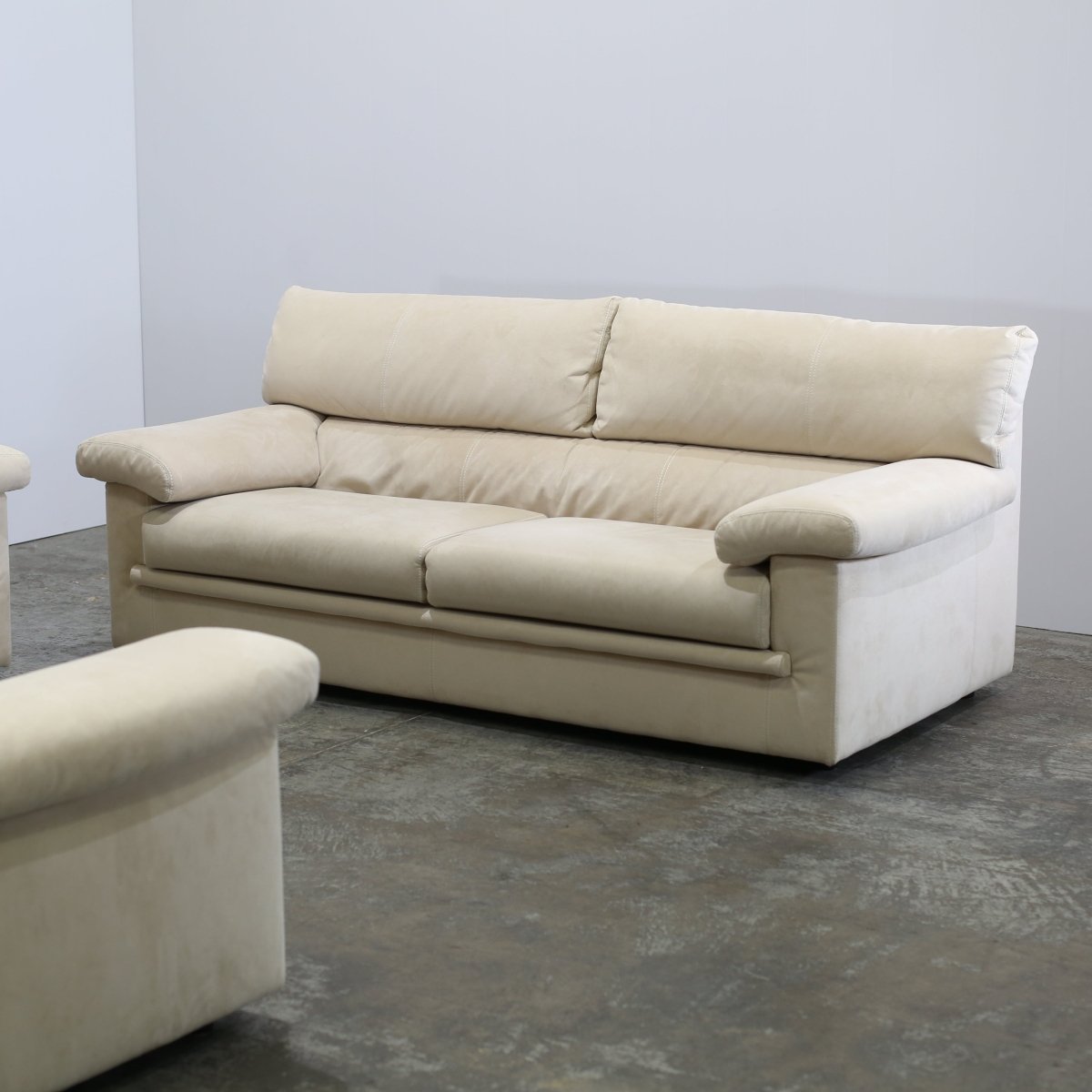 Ligne Roset Cream Suede Three Seater Pallas Sofa by Claude Brisson – REHAUS
