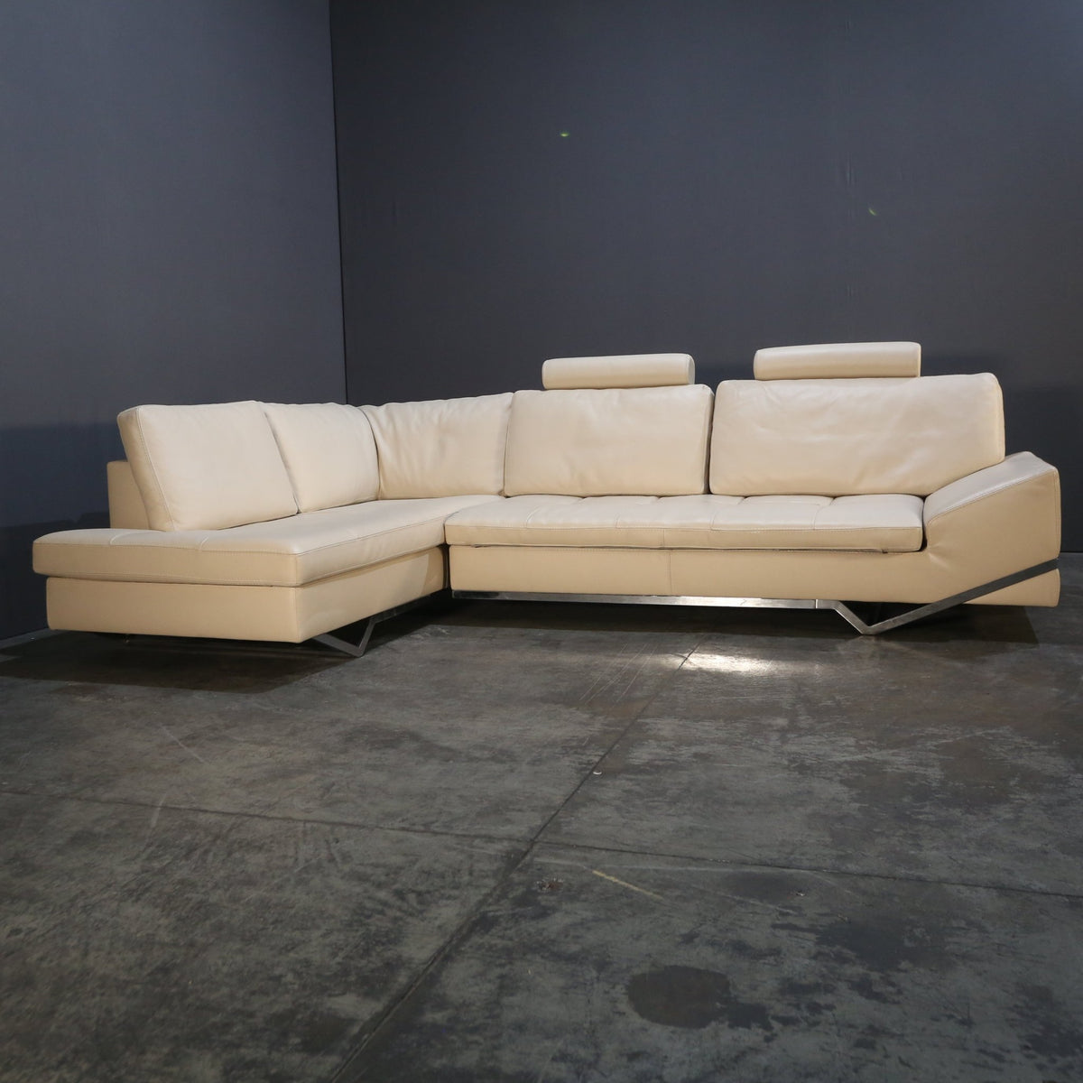 Roche Bobois Cream Leather Sectional Sofa – REHAUS