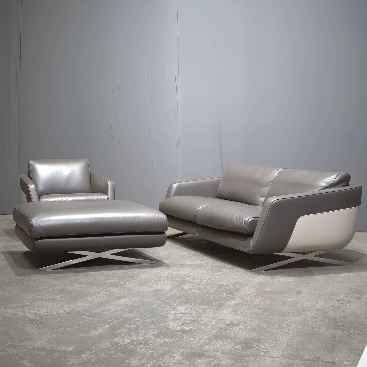 Roche Bobois Grey Leather Sofa – REHAUS